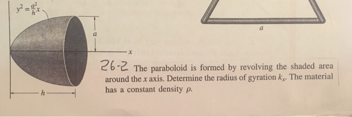 Solved The paraboloid is formed by revolving the shaded area | Chegg.com