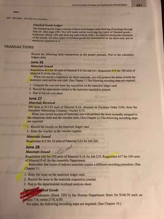 249 Mini-Practice Set One Job Order Cost Accounting | Chegg.com