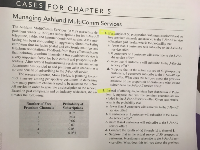 Solved CASES FOR CHAPTER 5 Managing Ashland MultiComm | Chegg.com