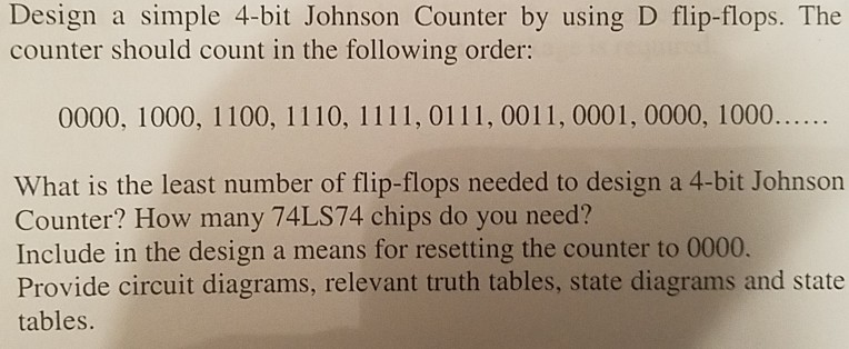 Solved Design a simple 4-bit Johnson Counter by using D | Chegg.com