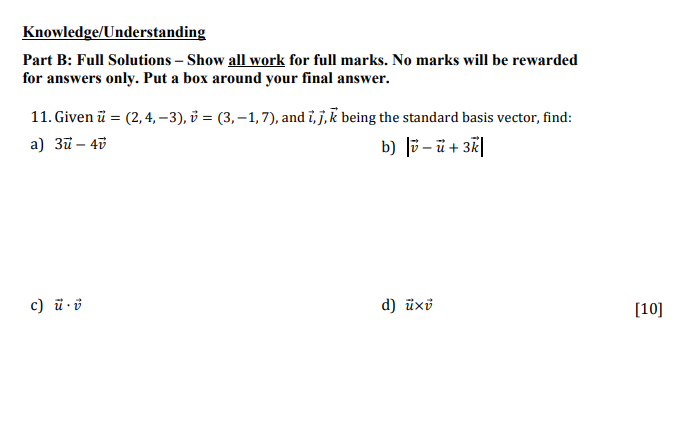 Solved Knowledge/Understanding Part B: Full Solutions - Show | Chegg.com