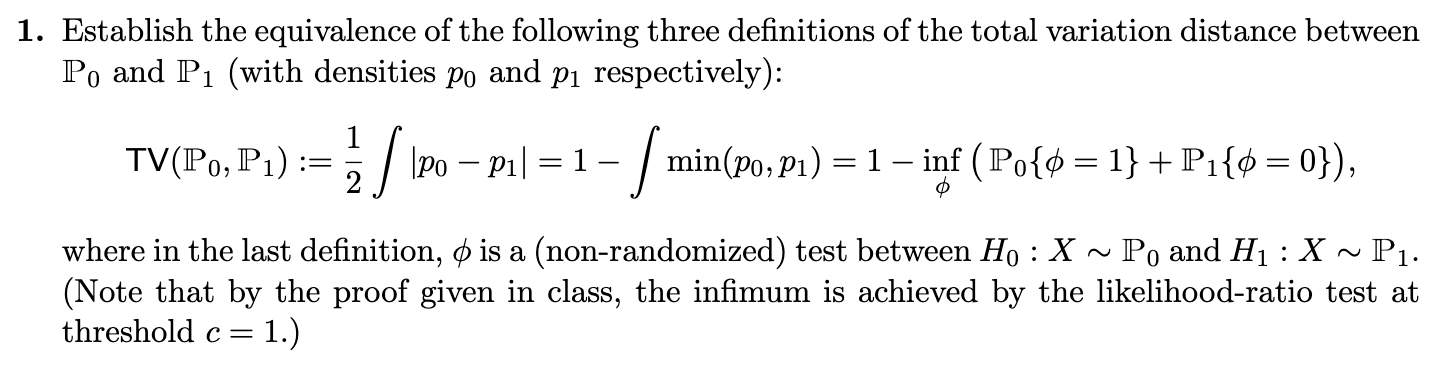 Establish the equivalence of the following three | Chegg.com