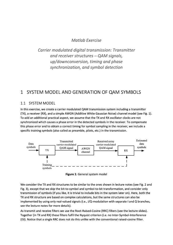 Matlab Exercise Carrier modulated digital | Chegg.com