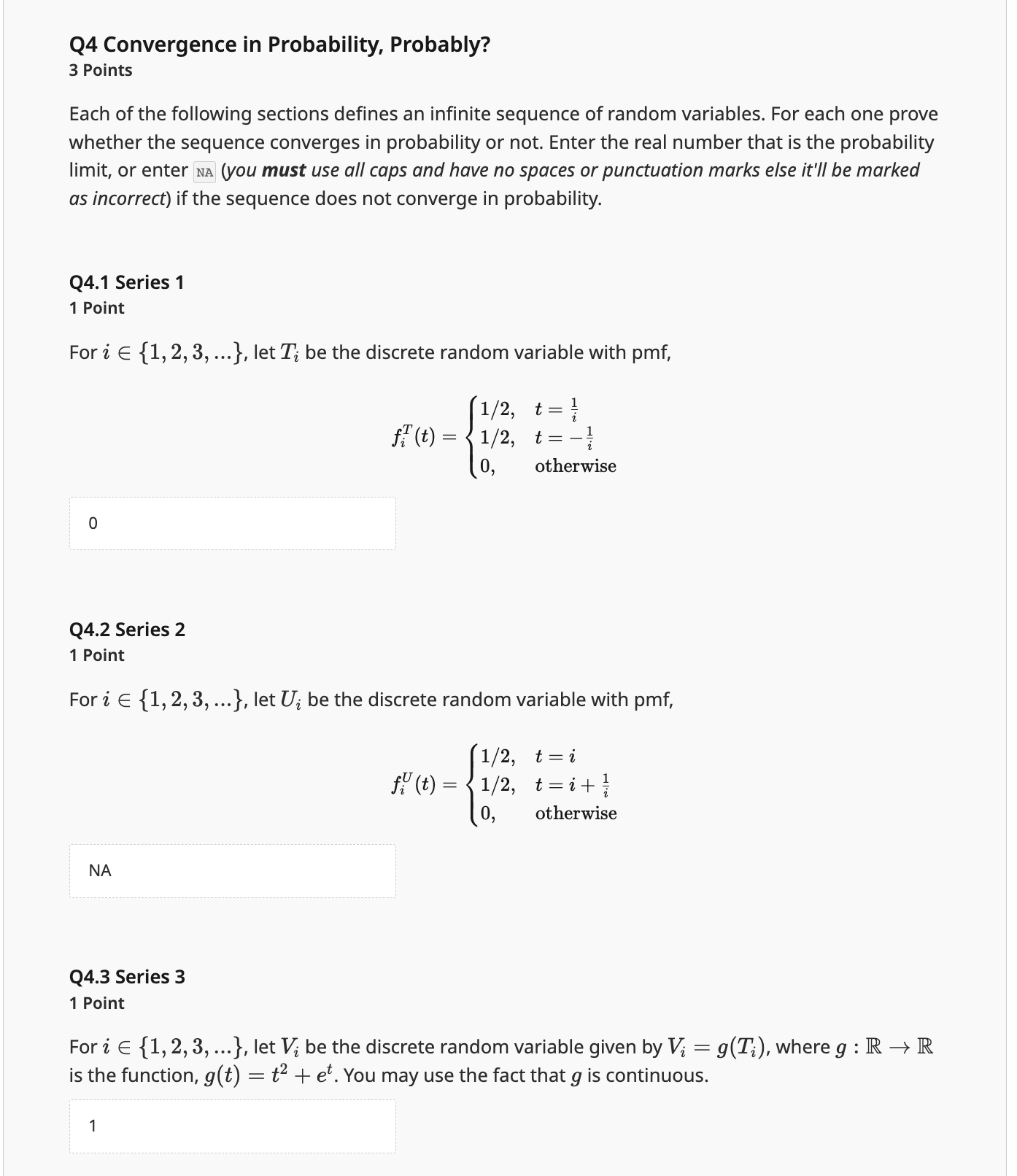 Solved Q4 ﻿Convergence in Probability, Probably?3 | Chegg.com