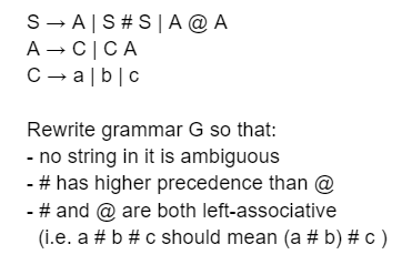 Solved SAS #SA@A ACCA Cabc Rewrite grammar G so that: - no | Chegg.com