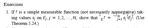 Exercises 1. Iff is a simple measurable function (not | Chegg.com