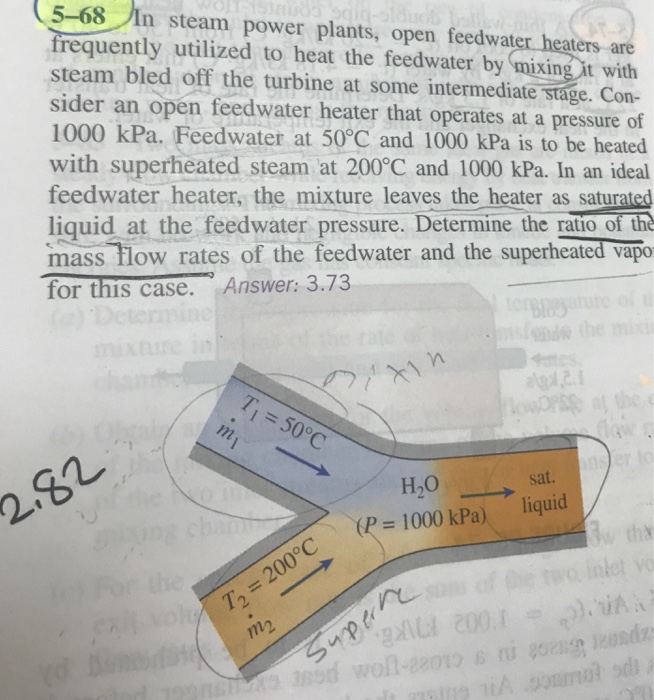 Solved 5-68 In steam power plants, open feedwater heaters | Chegg.com