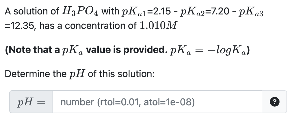 Solved A solution of H3PO4 with pKa1=2.15−pKa2=7.20−pKa3 | Chegg.com