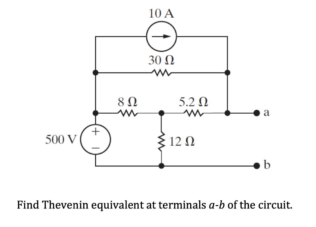 Solved Find Thevenin equivalent at terminals a−b of the | Chegg.com