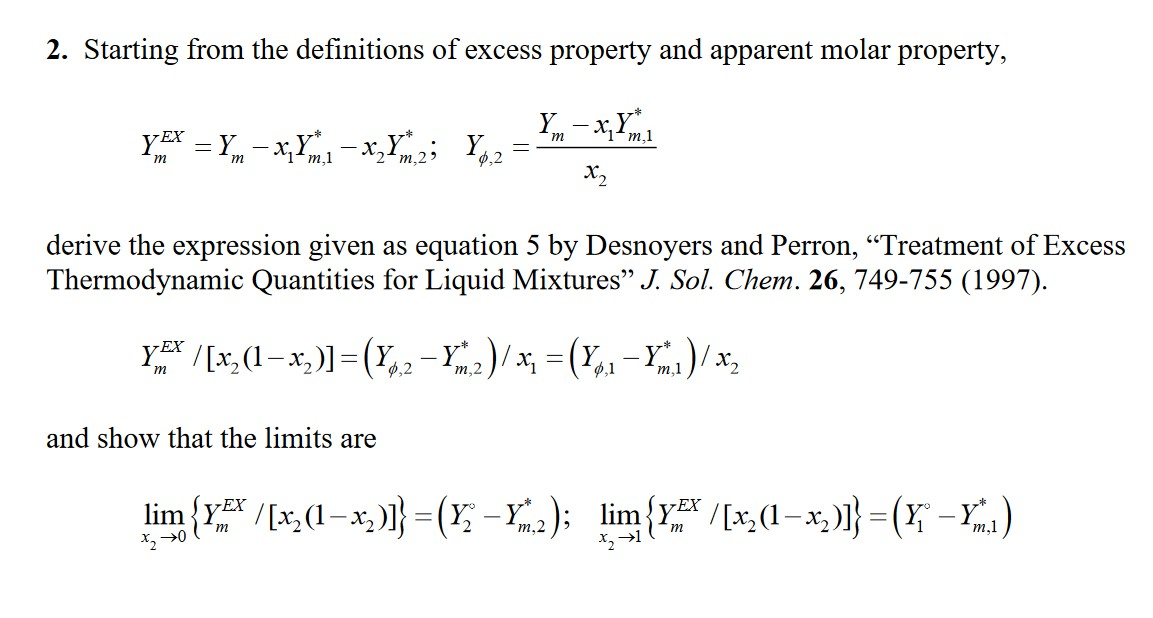 2. Starting from the definitions of excess property | Chegg.com