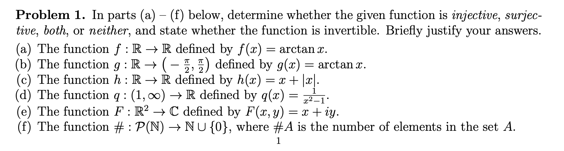 Solved In parts (a) – (f) below, determine whether the given | Chegg.com