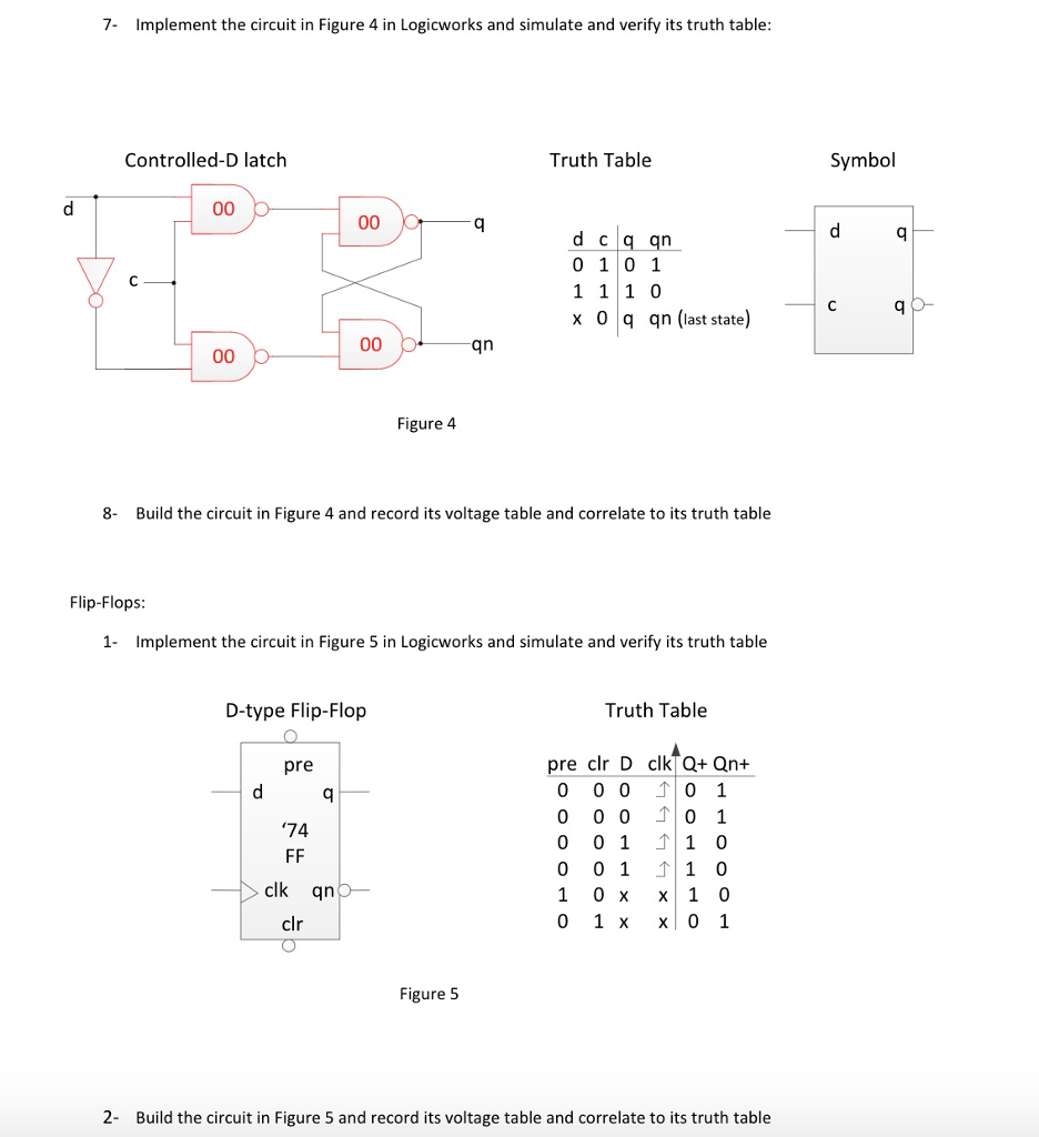7 Implement The Circuit In Figure 4 In Logicworks 