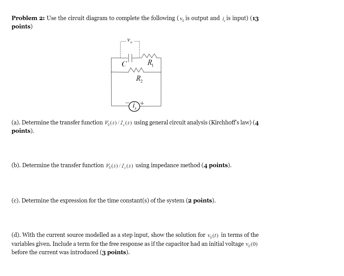 Solved Problem 2: Use the circuit diagram to complete the | Chegg.com