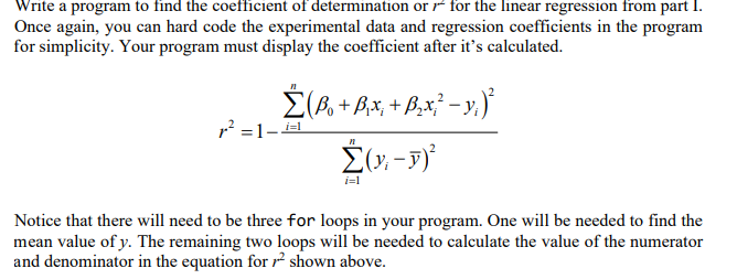 Solved Write a program to find the coefficient of | Chegg.com