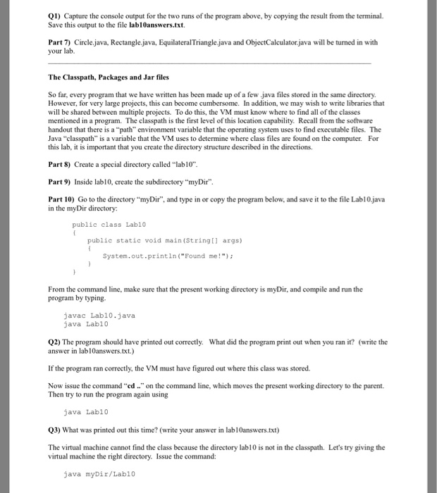 Solved This lab gives you a look at some of the object | Chegg.com