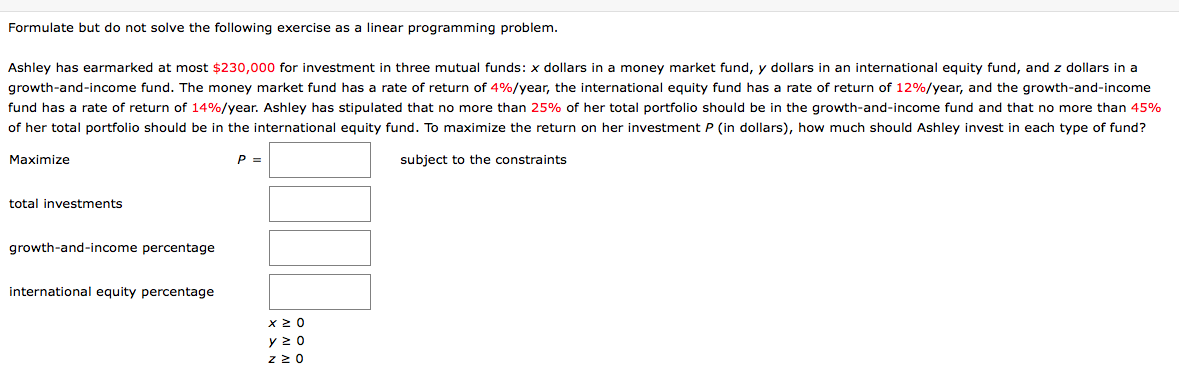 Solved Formulate but do not solve the following exercise as | Chegg.com