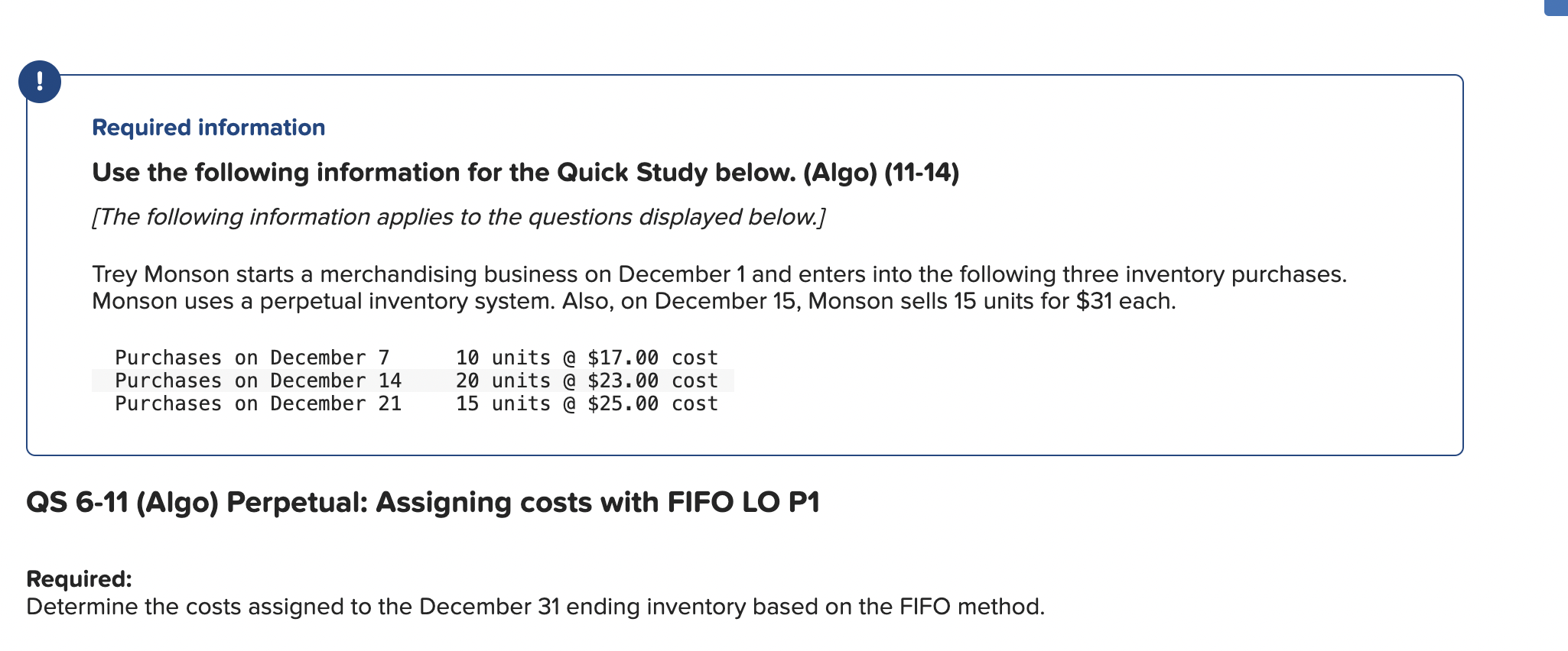 Required information Use the following information | Chegg.com