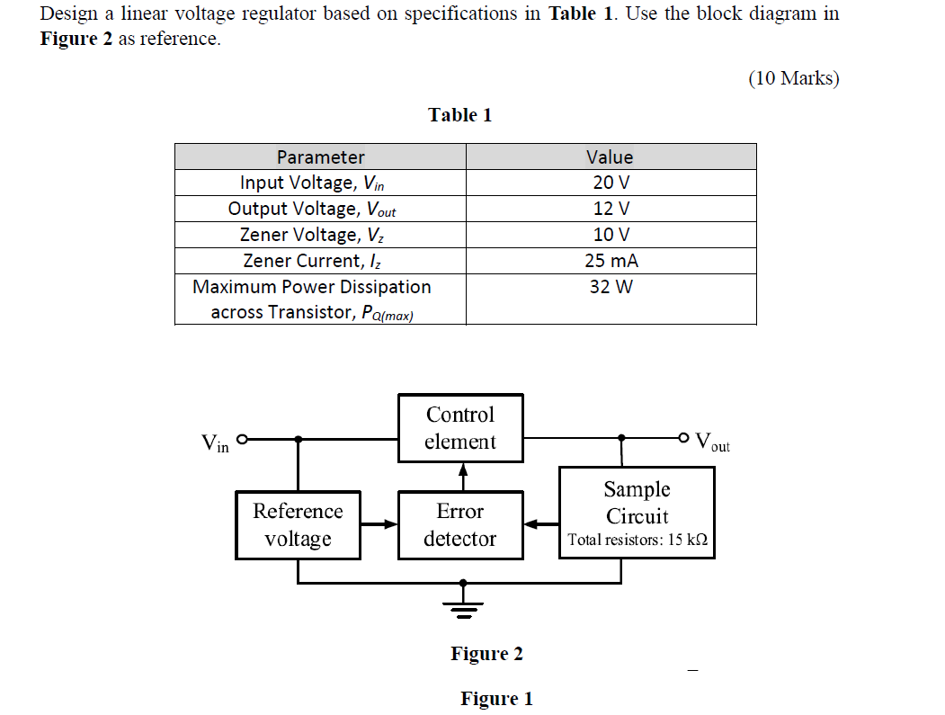 Solved Design a linear voltage regulator based on | Chegg.com