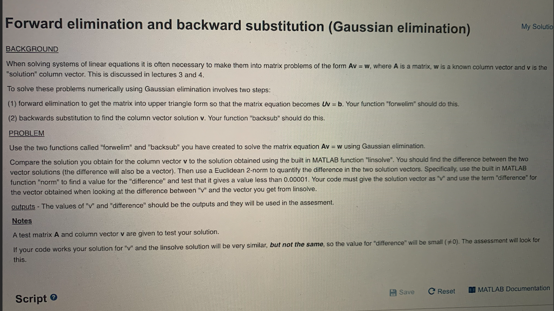 Forward elimination and backward substitution | Chegg.com