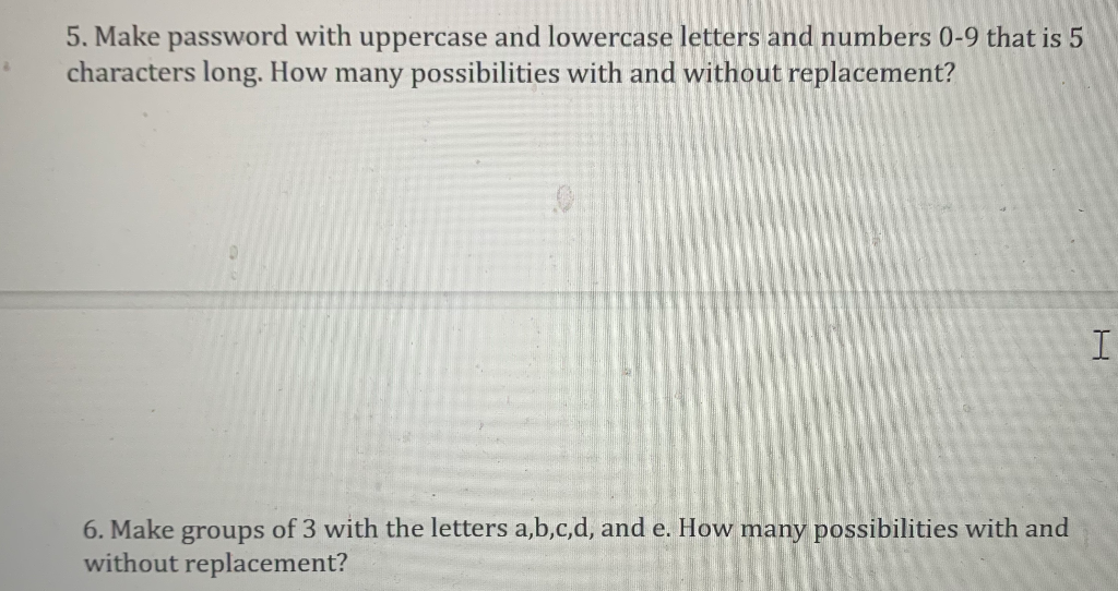 Solved 5. Make password with uppercase and lowercase letters | Chegg.com