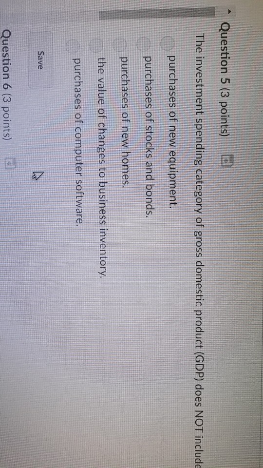 Solved Question 5 (3 points) The investment spending | Chegg.com Solved Question 5 (3 points) The investment spending | Chegg.com