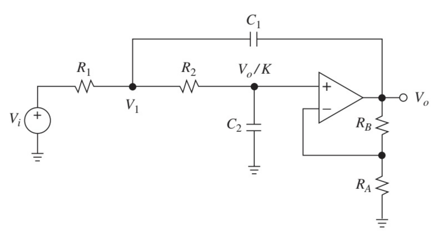 Solved A 2nd order Sallen-Key low-pass filter like the one | Chegg.com