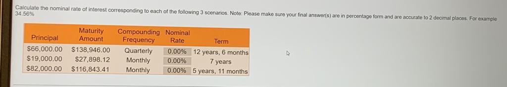 Solved Calculate the nominal rate of interest corresponding | Chegg.com