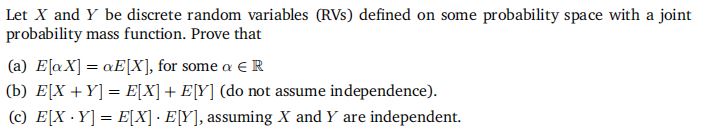 Solved Let X and Y be discrete random variables (RVs) | Chegg.com