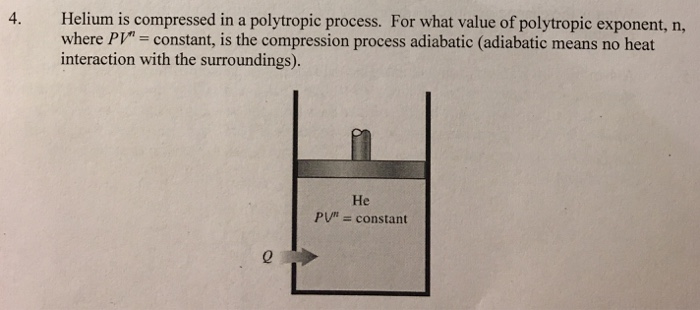 Solved Helium is compressed in a polytropic process. For | Chegg.com