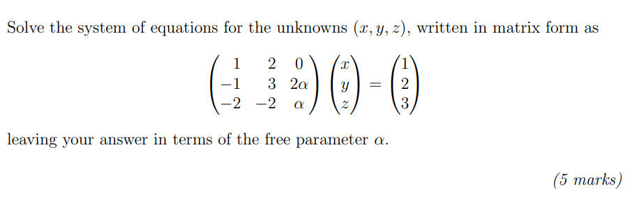 Solved Solve the system of equations for the unknowns (x, y, | Chegg.com