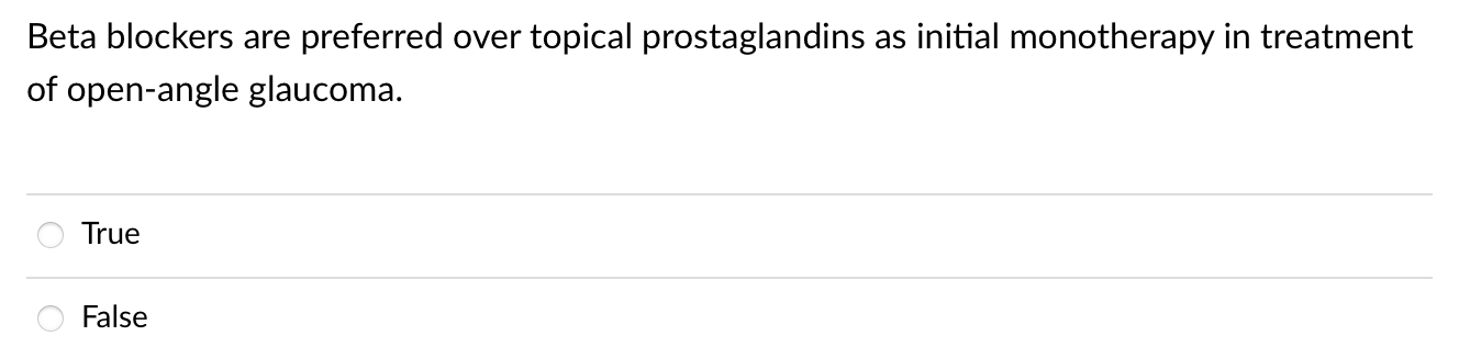 Solved Beta blockers are preferred over topical | Chegg.com