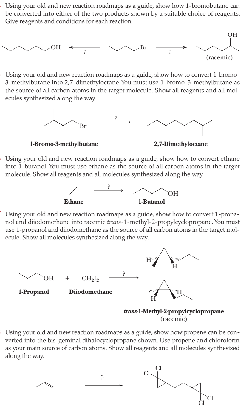 Solved Using your old and new reaction roadmaps as a guide, | Chegg.com