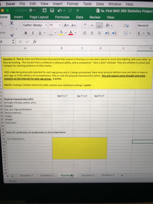 Solved Excel File Edit View Insert Format Tools Data Window
