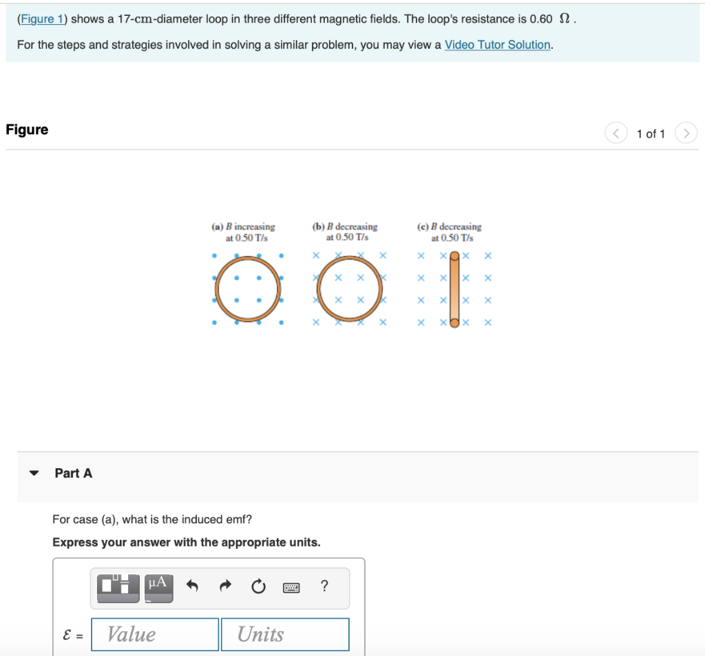 Solved (Figure 1) shows a 17-cm-diameter loop in three | Chegg.com