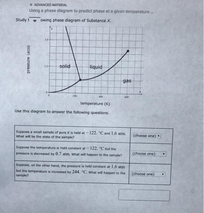 Solved ADVANCED MATERIAL Using a phase diagram to predict | Chegg.com