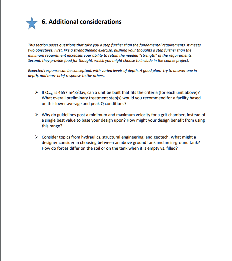 6. Additional considerations This section poses | Chegg.com