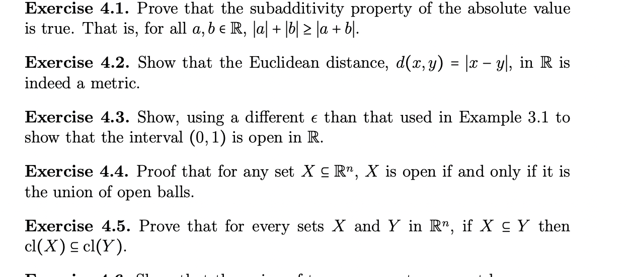 Solved Exercise 4.1. Prove that the subadditivity property | Chegg.com