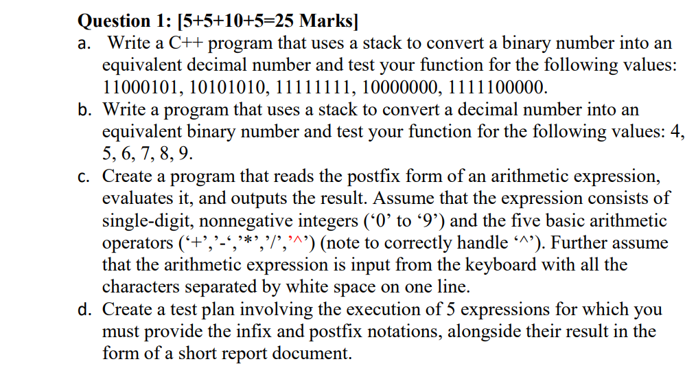 Solved Question 1: Marks]a. ﻿Write a C++ ﻿program that uses | Chegg.com