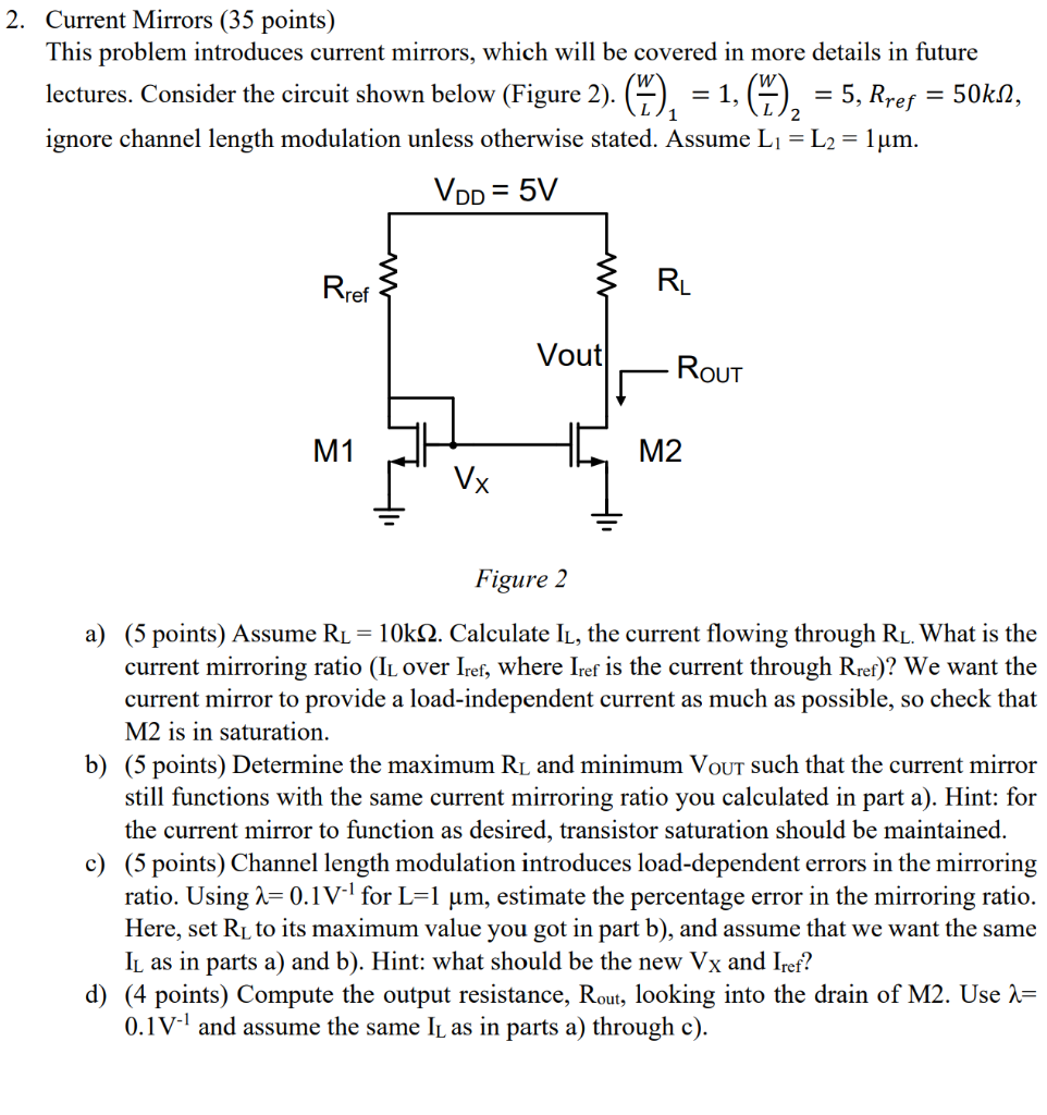 Solved Current Mirrors ( 35 points) This problem introduces | Chegg.com
