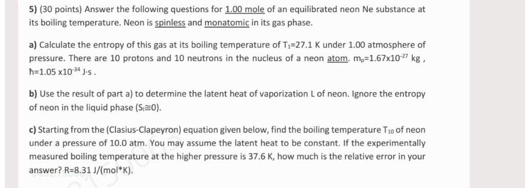 Solved 5) ( 30 points) Answer the following questions for | Chegg.com