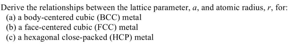 Solved Derive the relationships between the lattice | Chegg.com