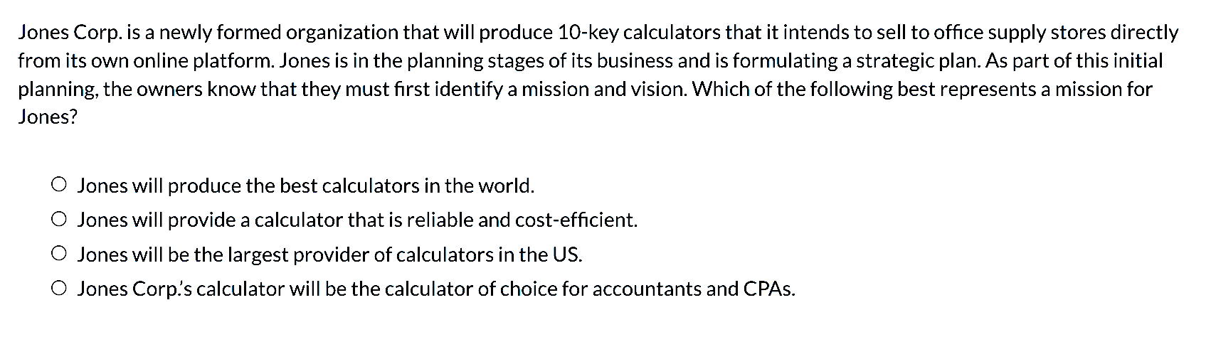 Solved Jones Corp. is a newly formed organization that will | Chegg.com