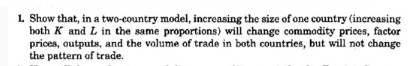 Solved helpShow that, in a two-country model, increasing the | Chegg.com