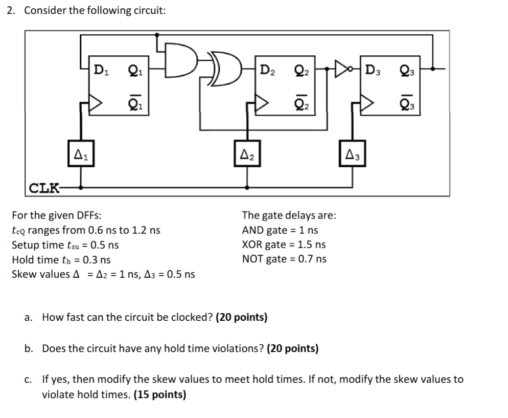 Solved Consider the following circuit:For the given DFFs:tcQ | Chegg.com