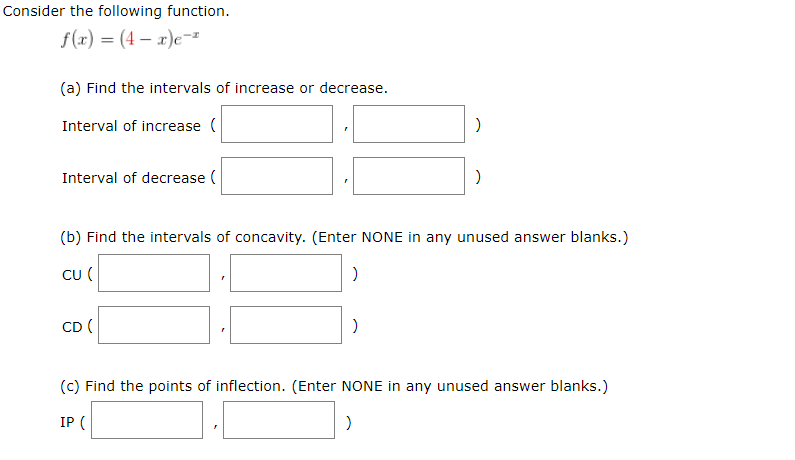 Solved Consider the following function. (a) Find the | Chegg.com