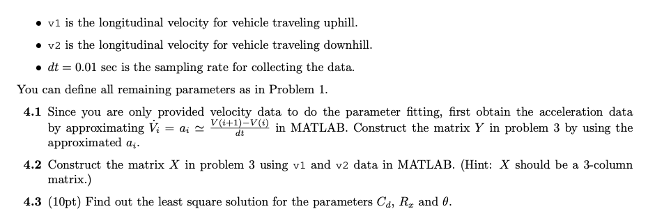 Solved Problem 4 Parameter Fitting for Differential Equation | Chegg.com