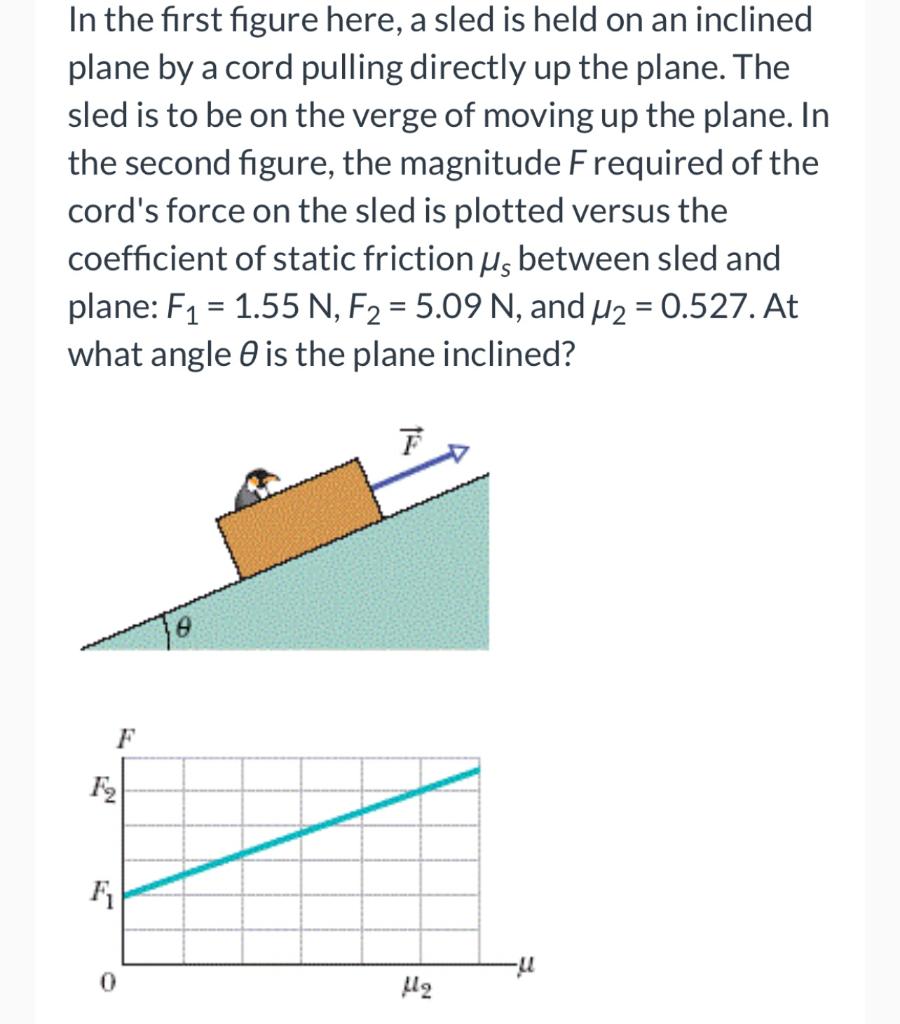 Solved In the first figure here, a sled is held on an | Chegg.com