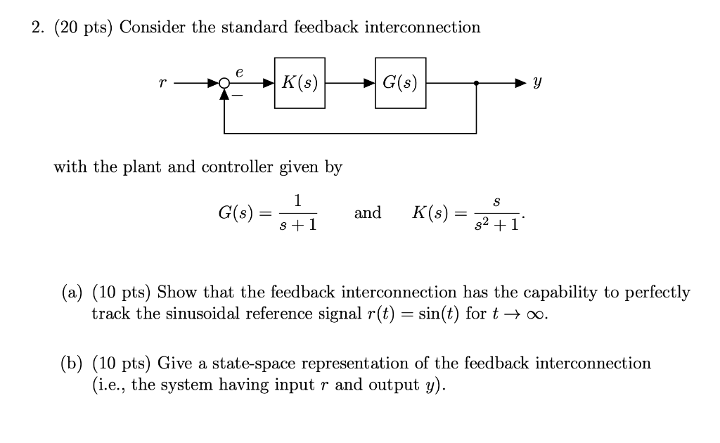 Solved 2. (20 pts) Consider the standard feedback | Chegg.com