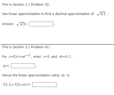 Solved Use linear approximation to find a decimal | Chegg.com