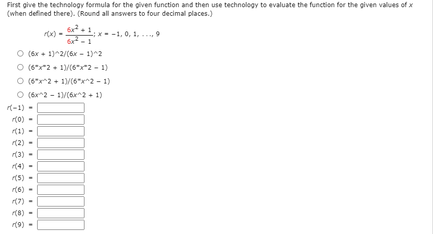 Solved First give the technology formula for the given | Chegg.com